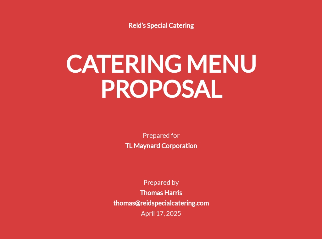 Catering Business Proposal Template Free PDF Google Docs Word 
