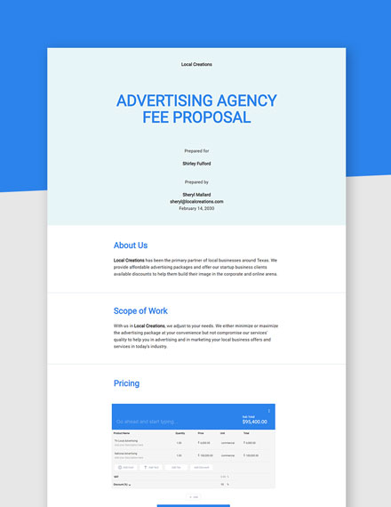 Free Simple Advertising Agency Proposal Template - Google Docs, Word ...