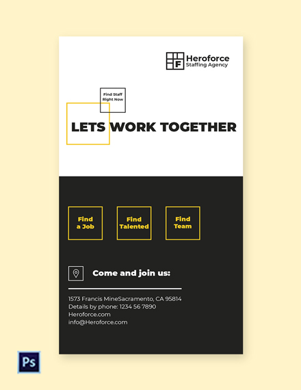 Staffing Agency Facebook Post Template - Download in PSD | Template.net