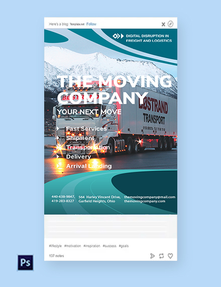 Trucking & Logistics Instagram Post Template - PSD | Template.net