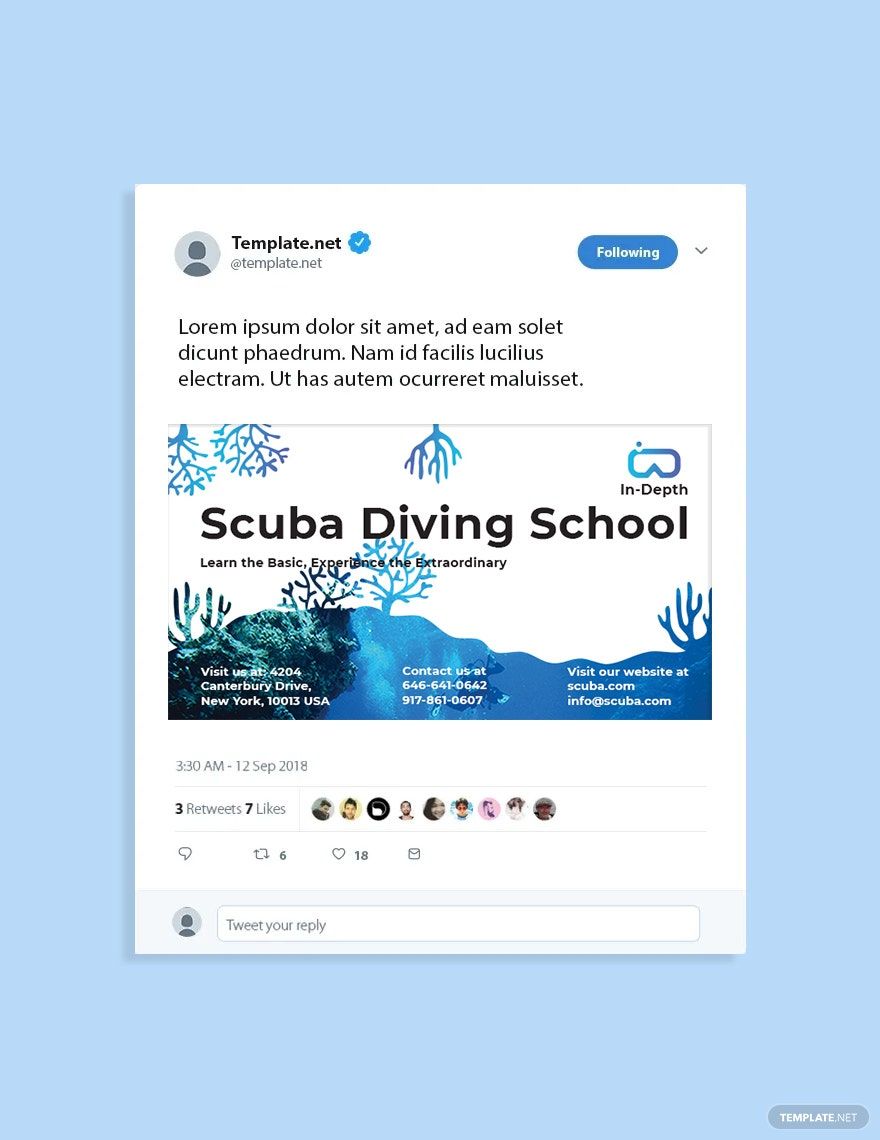 Scuba Diving School Facebook Post Template - PSD | Template.net
