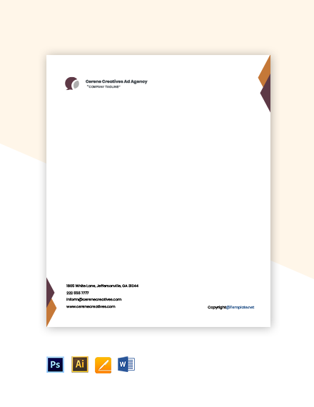 Creative Advertising Agency Letterhead Template - Illustrator, Word ...