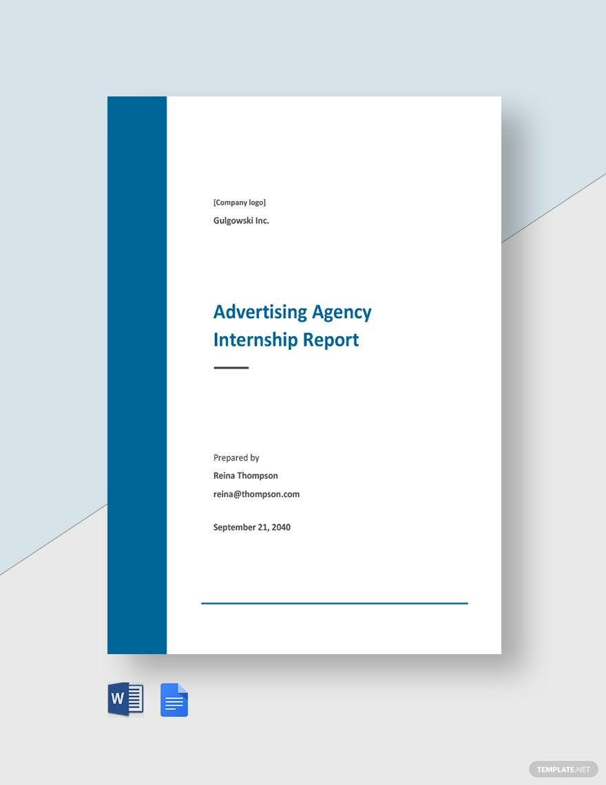 FREE Internship Report Template Download In Word Google Docs PDF