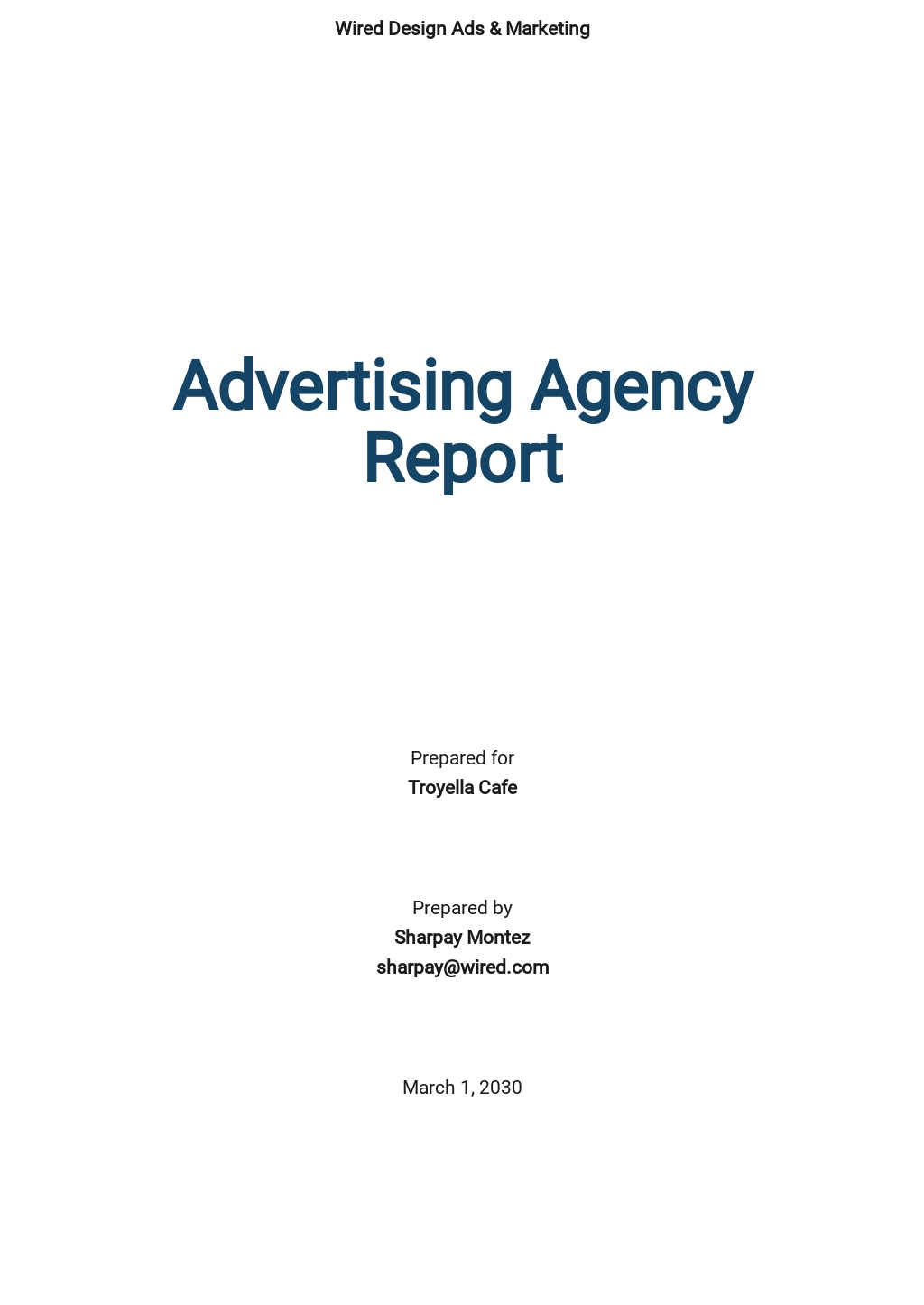 Free Sample Advertising Agency Report Template - Google Docs, Word ...