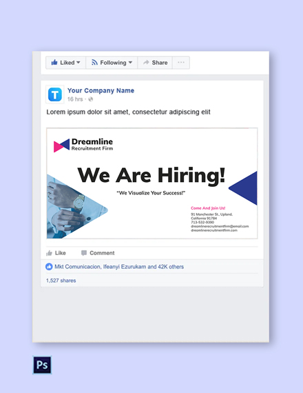 Recruitment Firm Twitter Post Template - PSD | Template.net