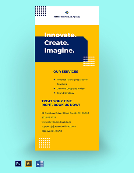 Marketing Agency Rack Card Template - Illustrator, Word, Apple Pages ...