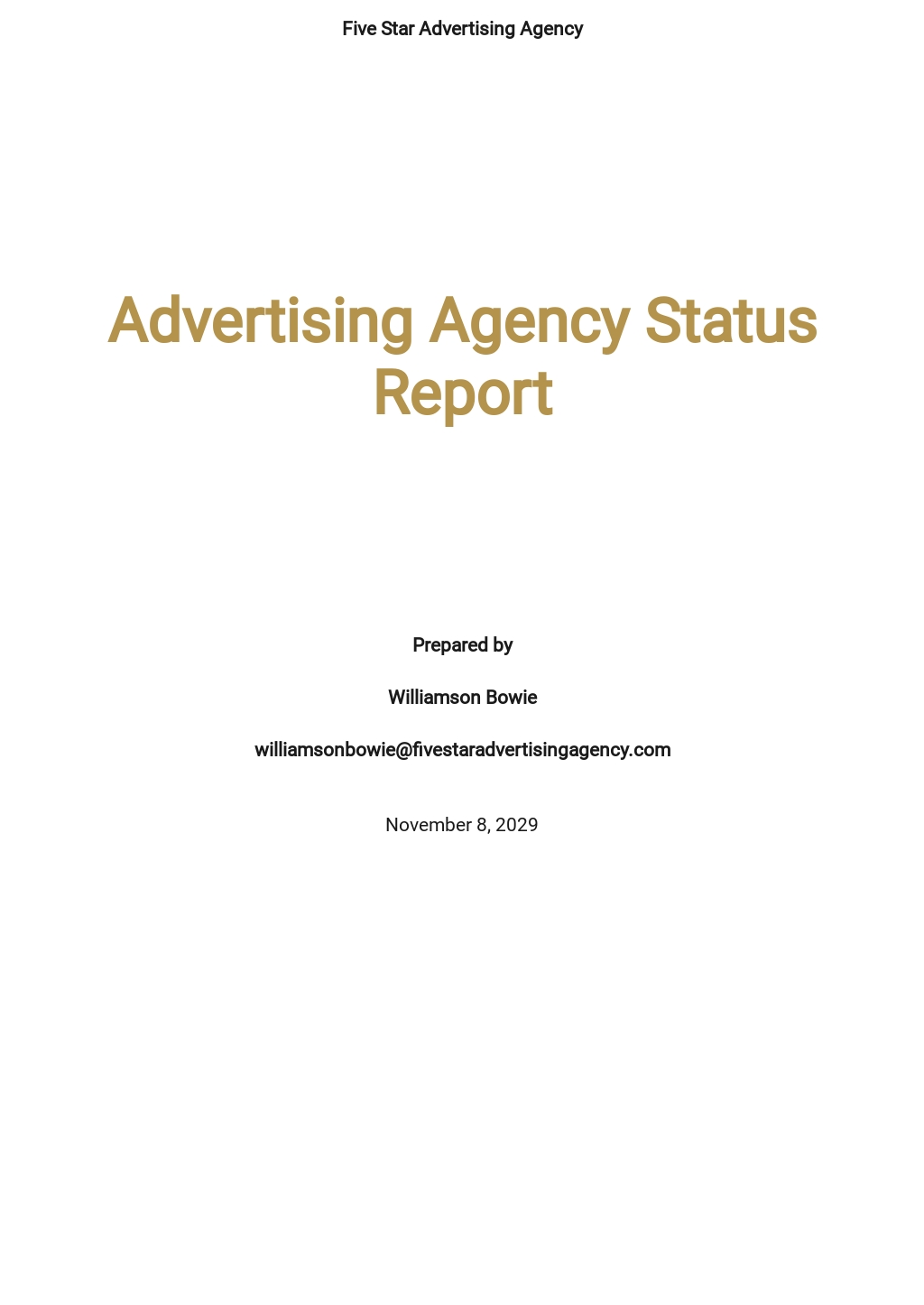 Free Sample Advertising Agency Report Template - Google Docs, Word ...