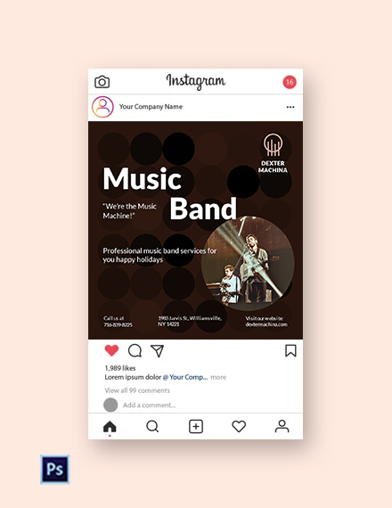 Music Band Linkedin Post Template - PSD | Template.net