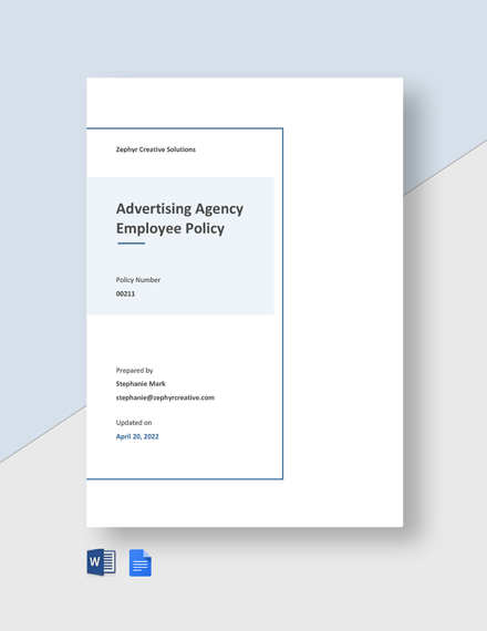 FREE Basic Advertising Agency Policy Template- Word | Google Docs ...