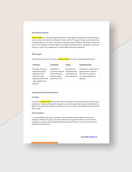 Free Simple Advertising Agency Analysis Template - Google Docs, Word ...