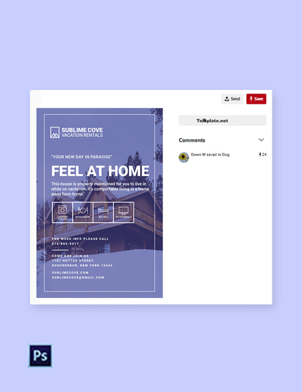 Free Vacation Rental Instagram Post Template - Download in PSD ...