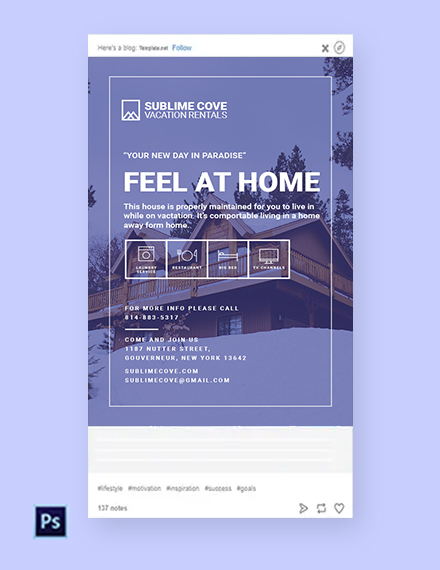 Free Vacation Rental Instagram Post Template | Template.net