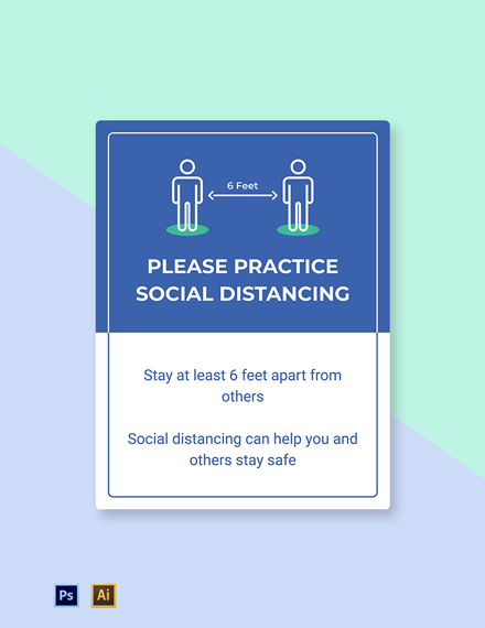 Stay Safe Social Distancing Floor Sign Template - Download in ...