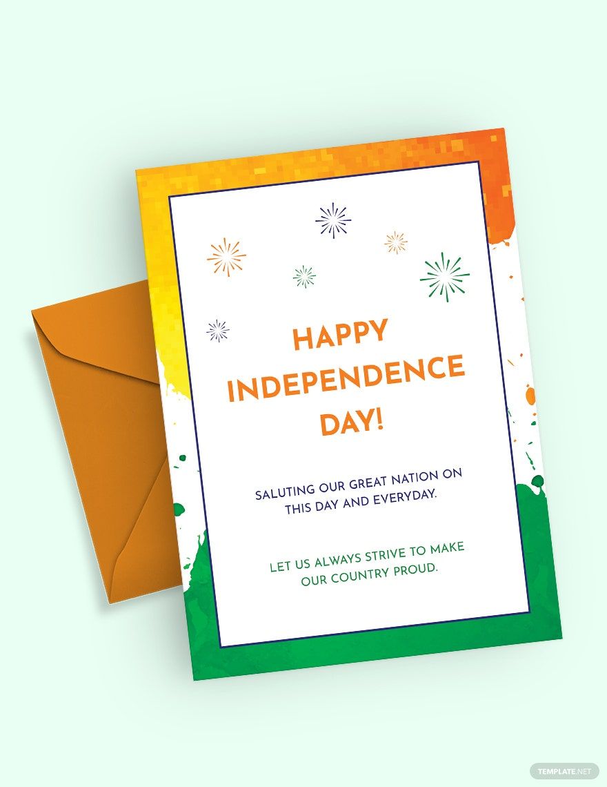 India Independence Day Greeting Card Template Google Docs 