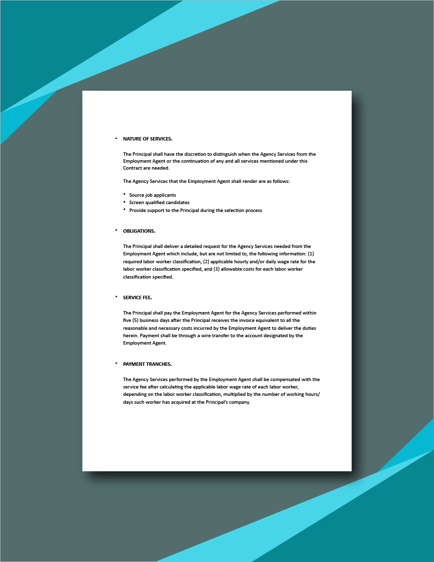 Agency Contract Template - Google Docs, Word, Apple Pages | Template.net