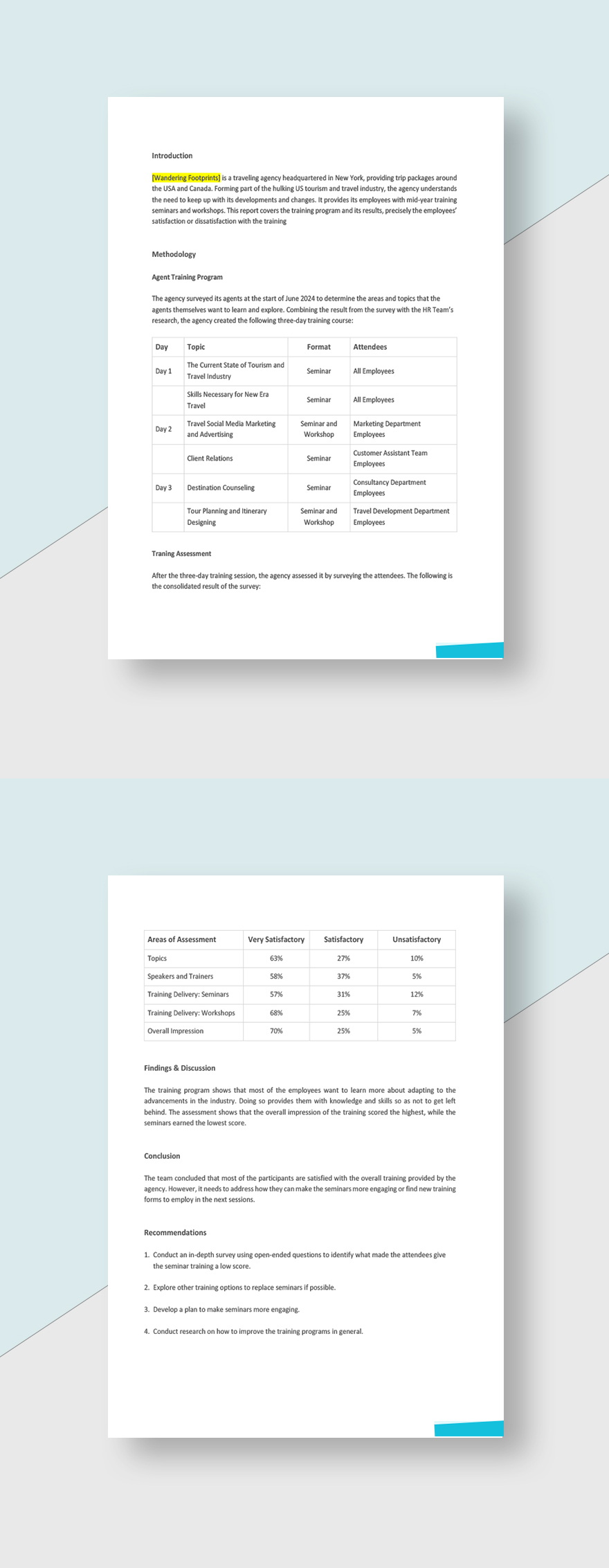 Agency Training Report Template - Google Docs, Word, Apple Pages ...