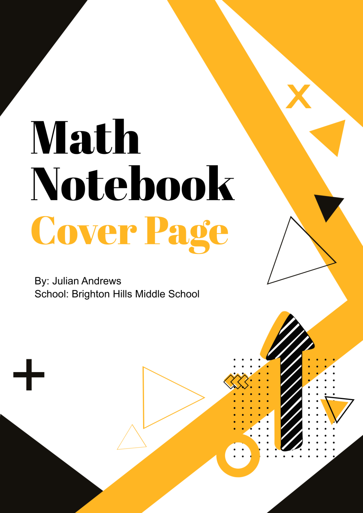 Free Math Notebook Cover Page Template To Edit Online
