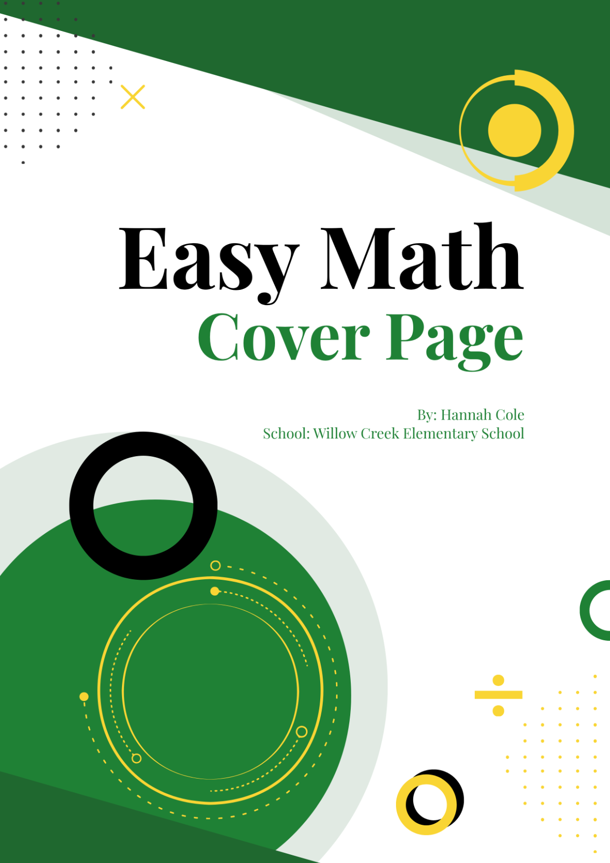 Free Math Notebook Cover Page Template To Edit Online