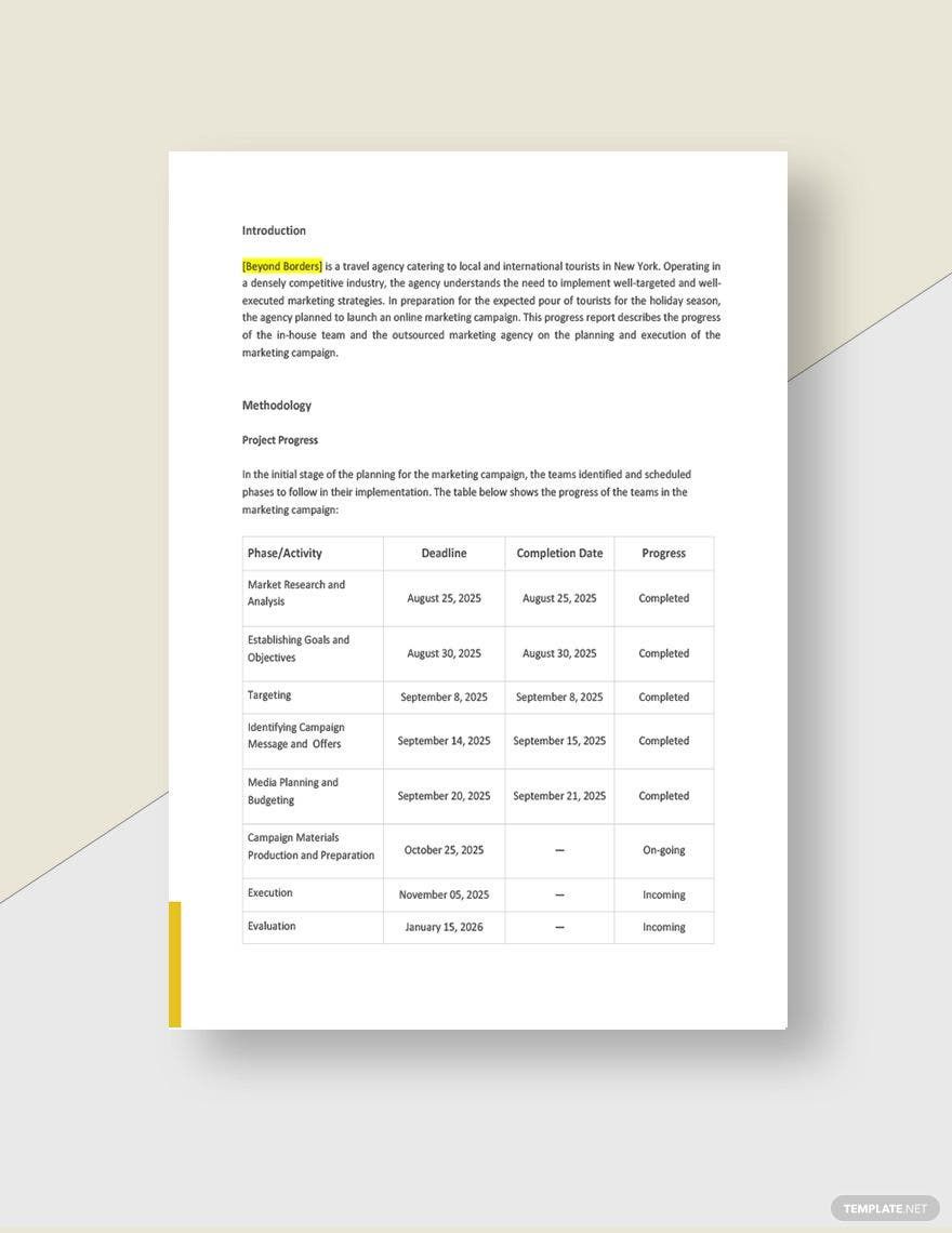 Free Free Simple Advertising Agency Report Template - Google Docs, Word ...