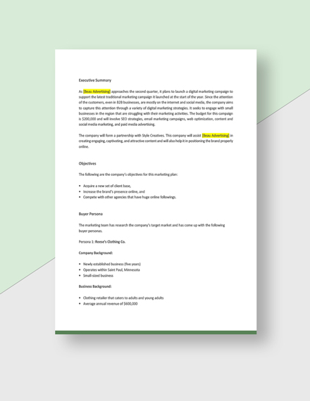 Free Digital PR Plan Template - Google Docs, Word, Apple Pages, PDF ...