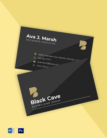 Free Sample Advertising Agency Business Card Template - Word, PSD ...
