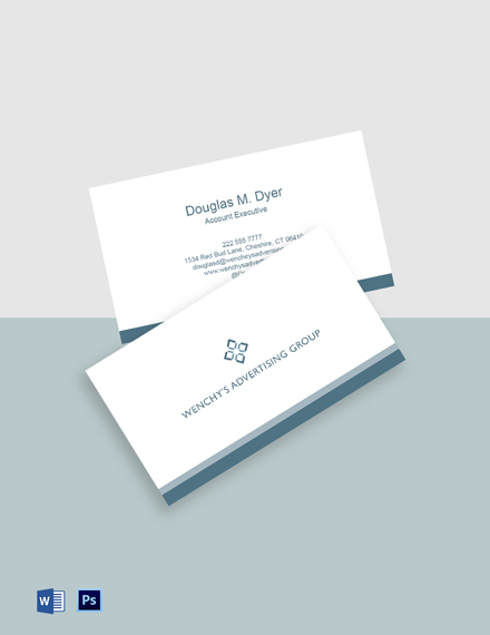 Free Sample Advertising Agency Business Card Template - Word, PSD ...