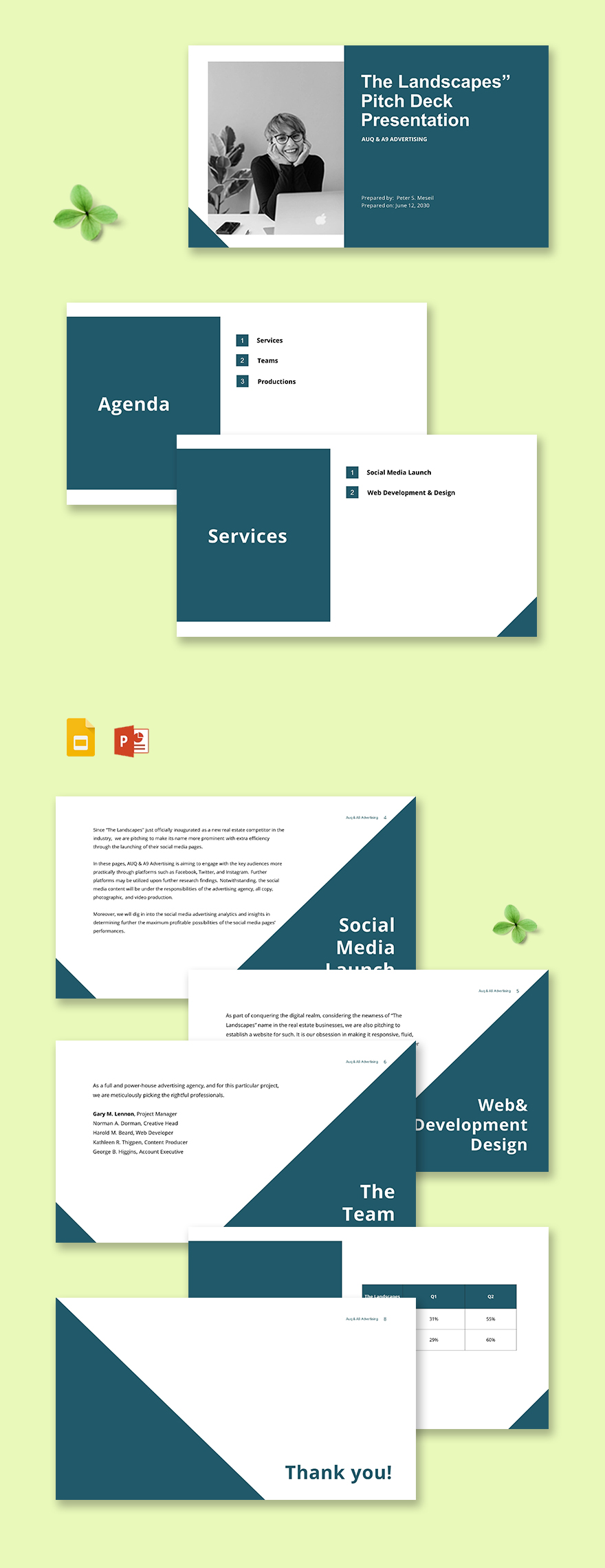 Advertising Agency Pitch Deck Presentation Template - Google Slides ...