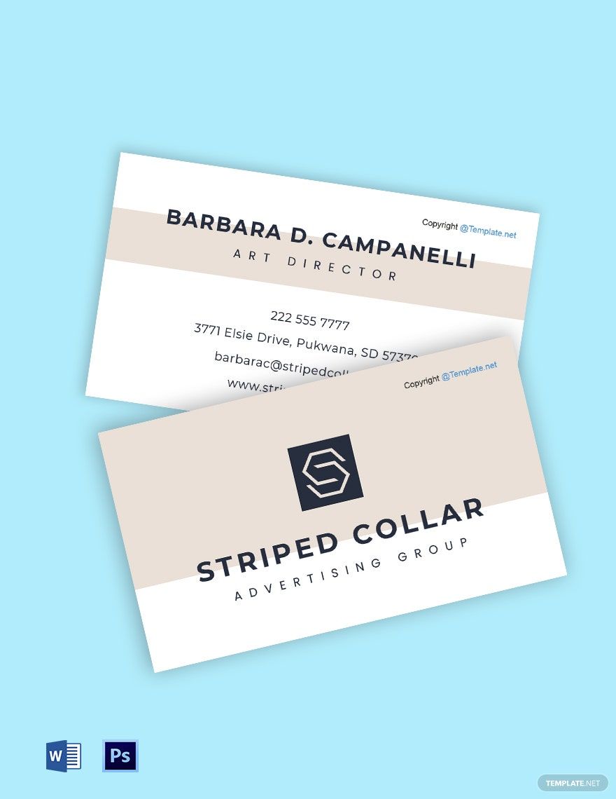 Free Sample Agency Business Card Template - Word, PSD | Template.net