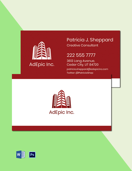 Free Sample HR Business Card Template - Illustrator, Word, Apple Pages ...