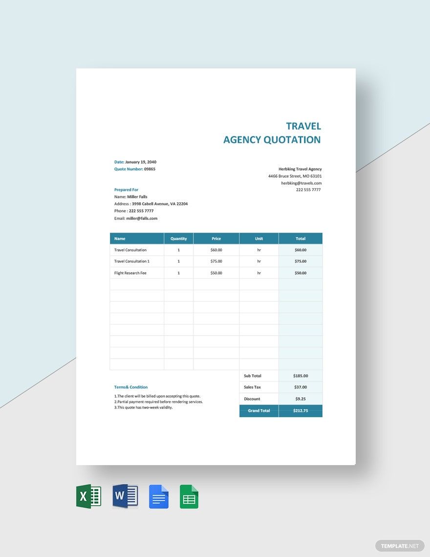 Editable Web Design Quotation Template - Google Docs, Google Sheets, Excel, Word, Apple Numbers ...