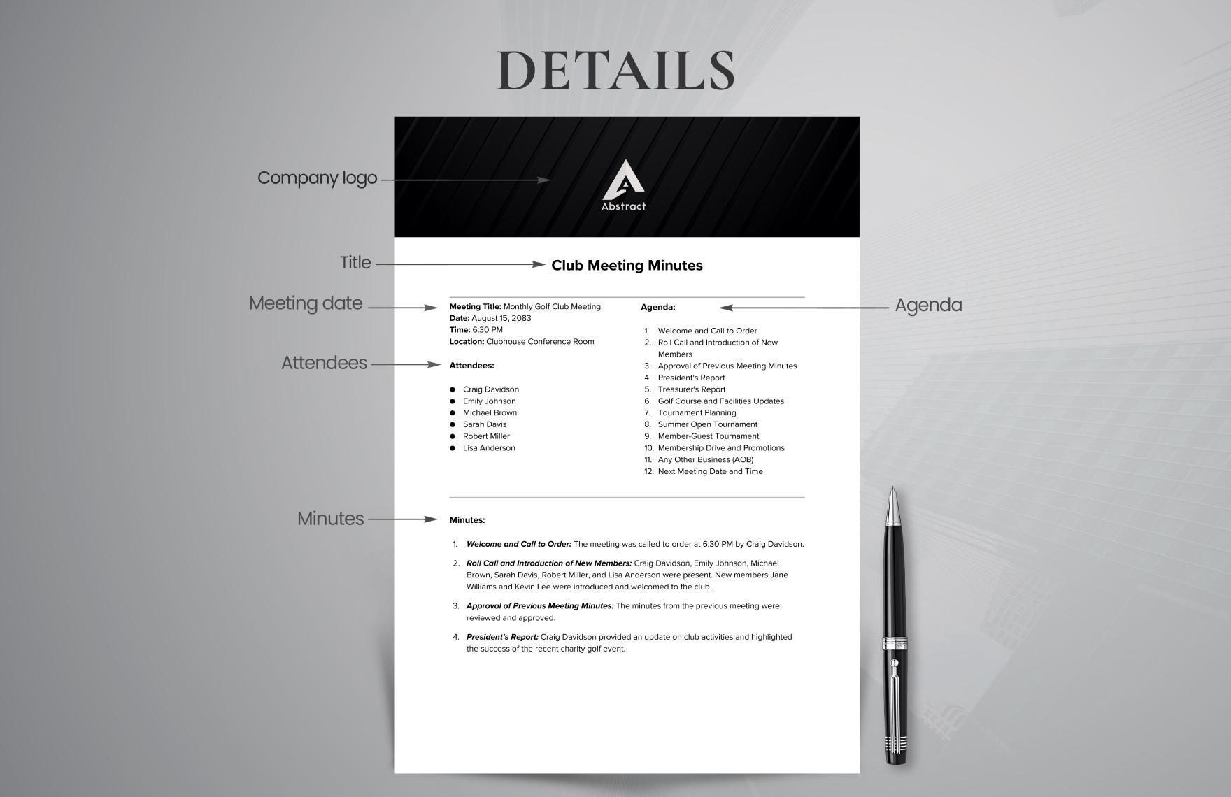 Club Meeting Minutes Template - Download in Word, Google Docs, PDF ...