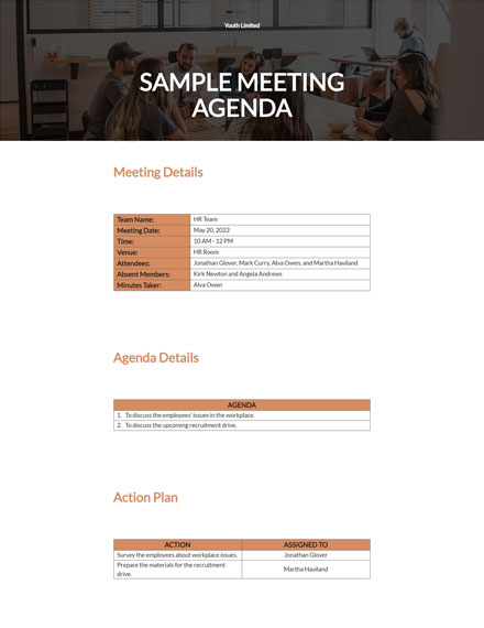 FREE Non Profit Board Meeting Agenda Template PDF Word DOC 