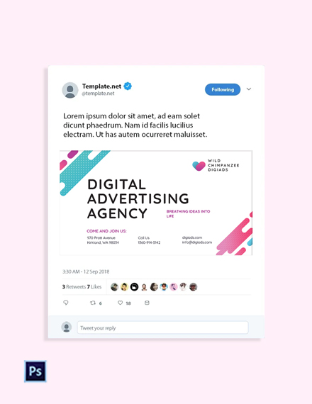 FREE Digital Advertising Agency Twitter Post - PSD