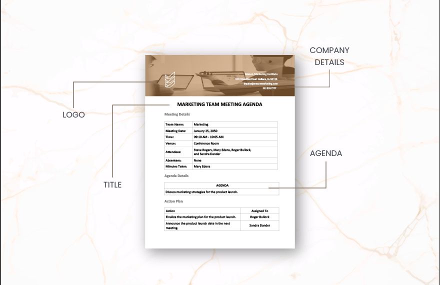 Simple Meeting Agenda Template - Google Docs, Word, Apple Pages ...