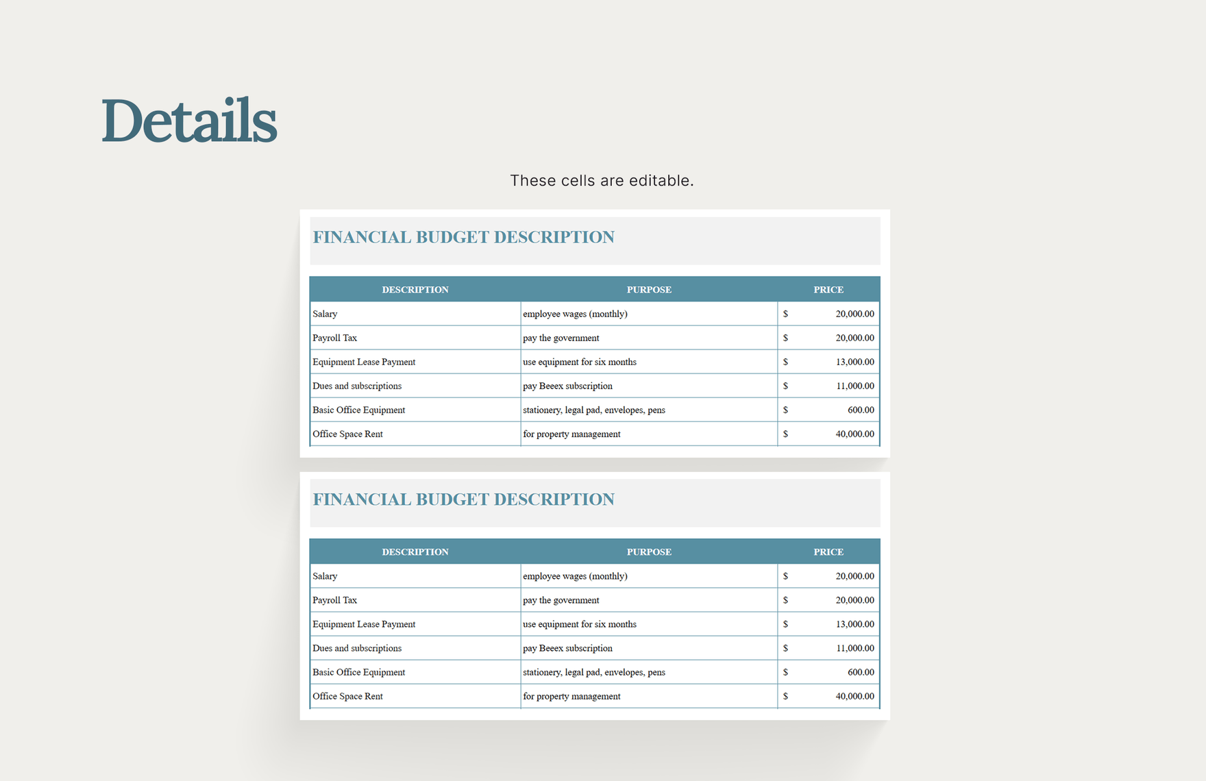 Free Financial Budget for Startup Business Template - Download in Word ...