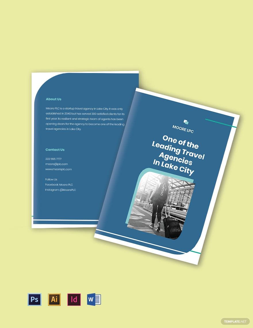 Bifold sample advertising agency brochure Template - Illustrator ...