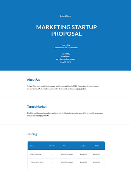 Free Editable Startup Funding Proposal Template - Word | Template.net