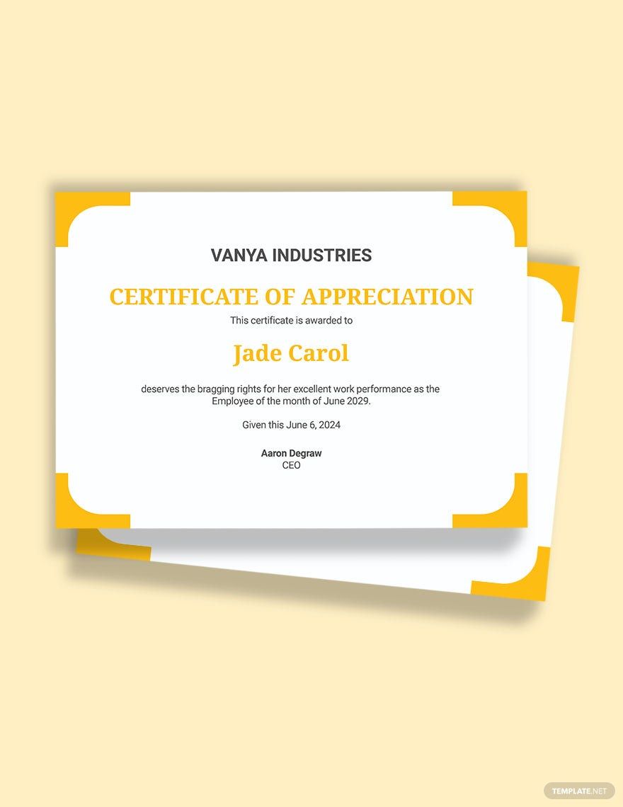 FREE Employee Of The Month Certificate Template Download In Word 