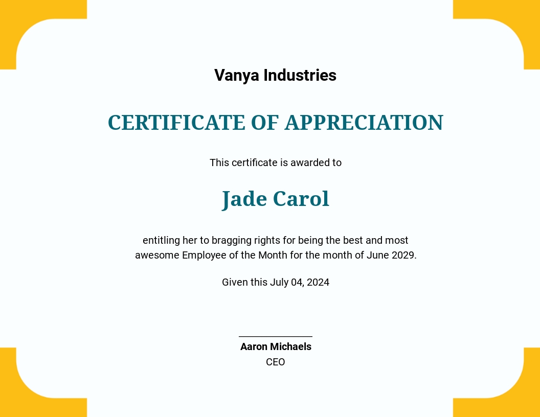 9 FREE Employee Of The Month Certificate Templates Customize 