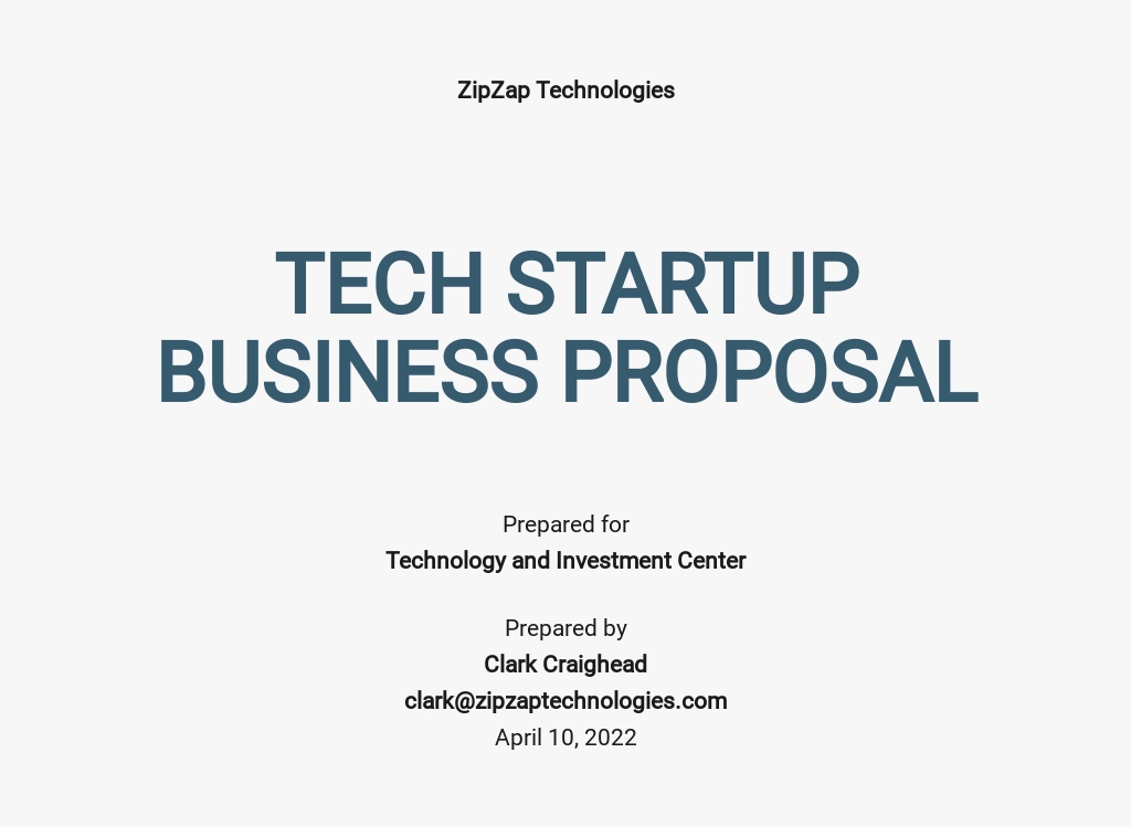 Start Up Business Proposal