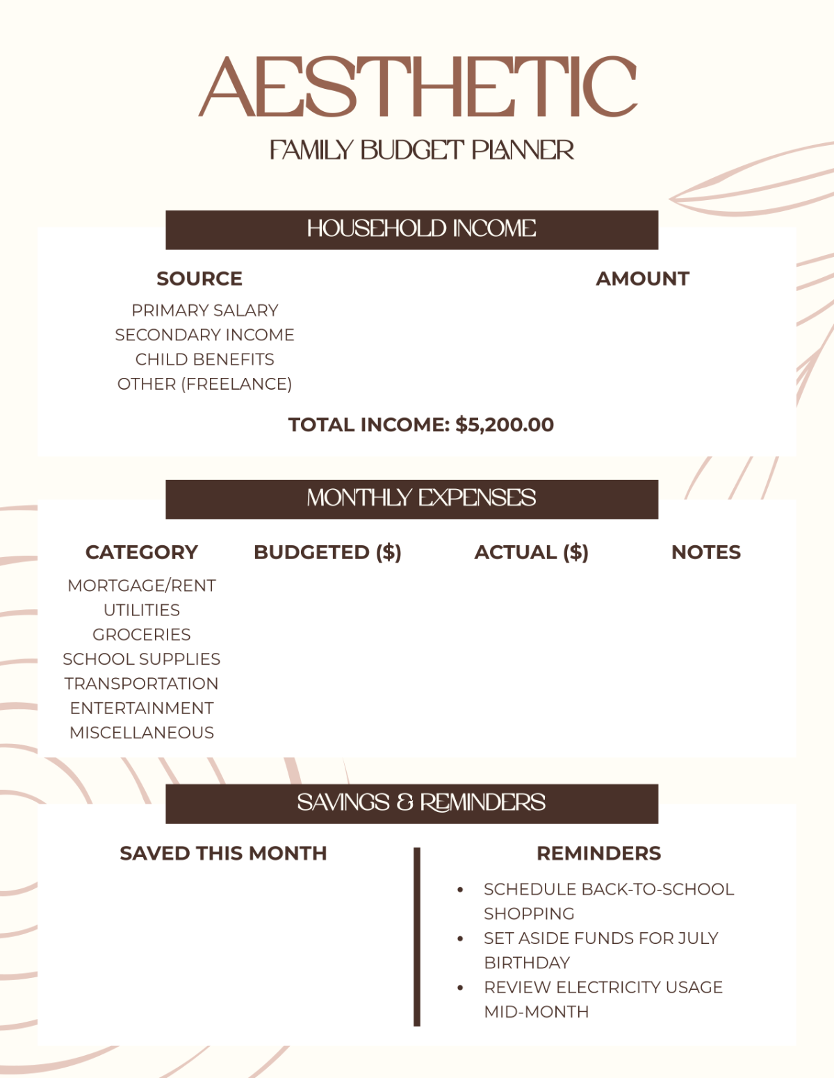 Free Budget Planner Templates To Customize Online