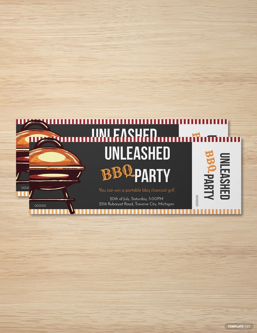 BBQ Fundraiser Ticket Template