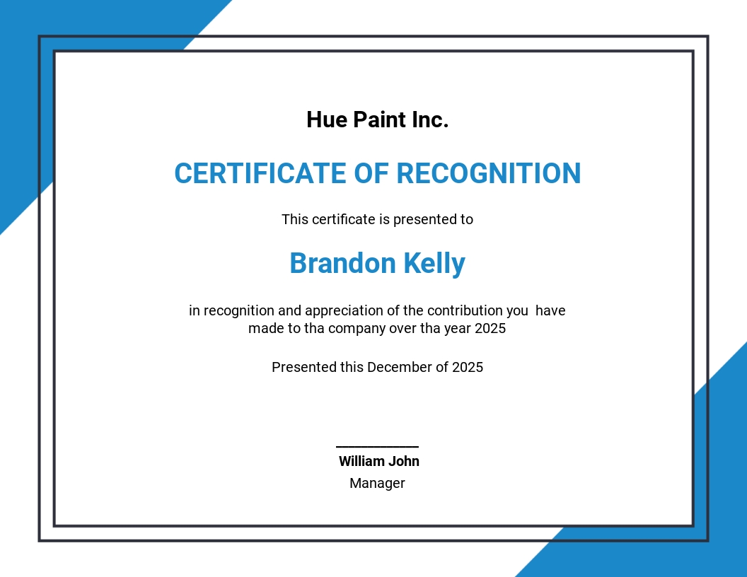 Employee Of The Month Certificate Of Recognition Template Free JPG 