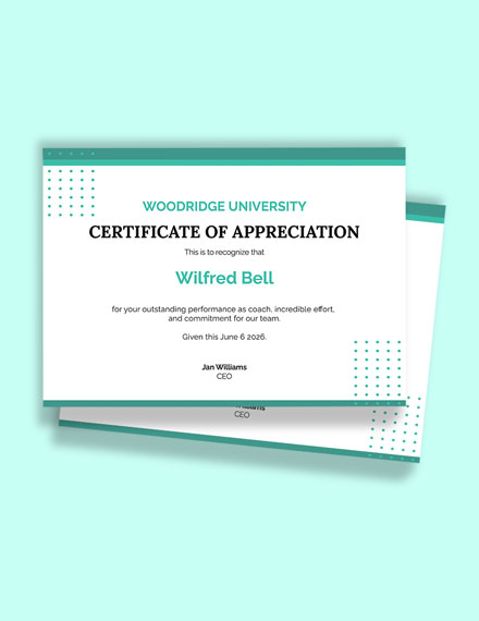 Free Sports Coach Award Certificate Template - Word