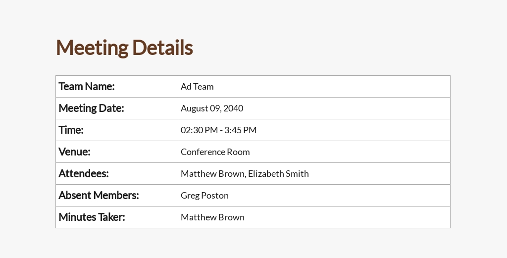 Agency Meeting Minutes Sample Template - Word | Template.net