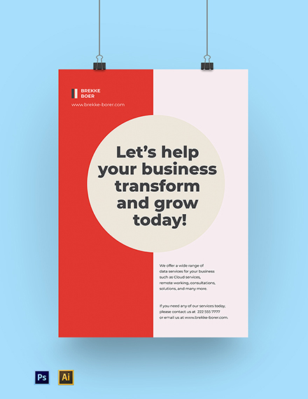 Startup Business Poster Template [Free PDF] - PSD | Illustrator