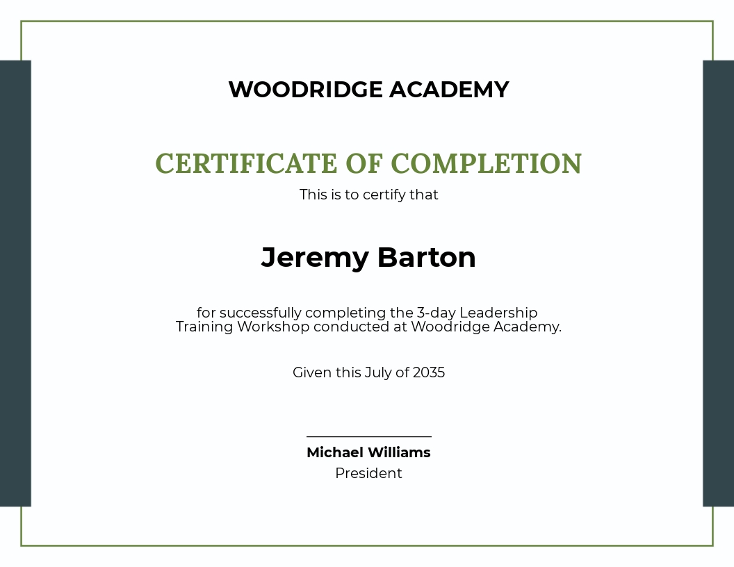 Free Leadership Training Certificate Template - Word