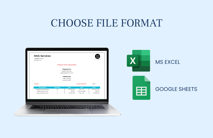 Project Price Quotation Template - Google Docs, Google Sheets, Excel, Word | Template.net