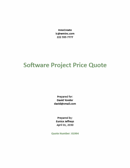 Free Sample Software Quotation Template - Google Docs, Google Sheets, Excel, Word, Apple Numbers ...