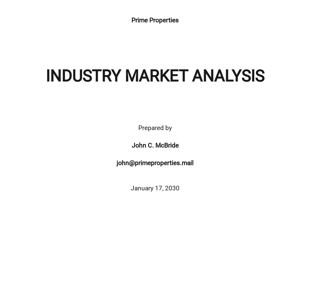 Industry Analysis Template - Google Docs, Word, Apple Pages, PDF ...